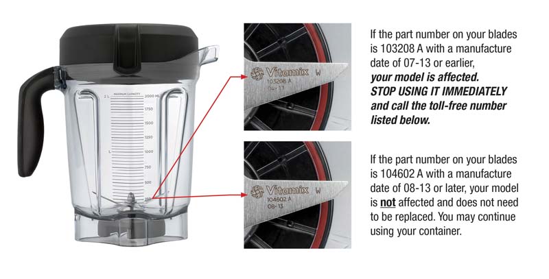Vitamix Recalls 64-Ounce Low Profile Blender Container Due to ...
