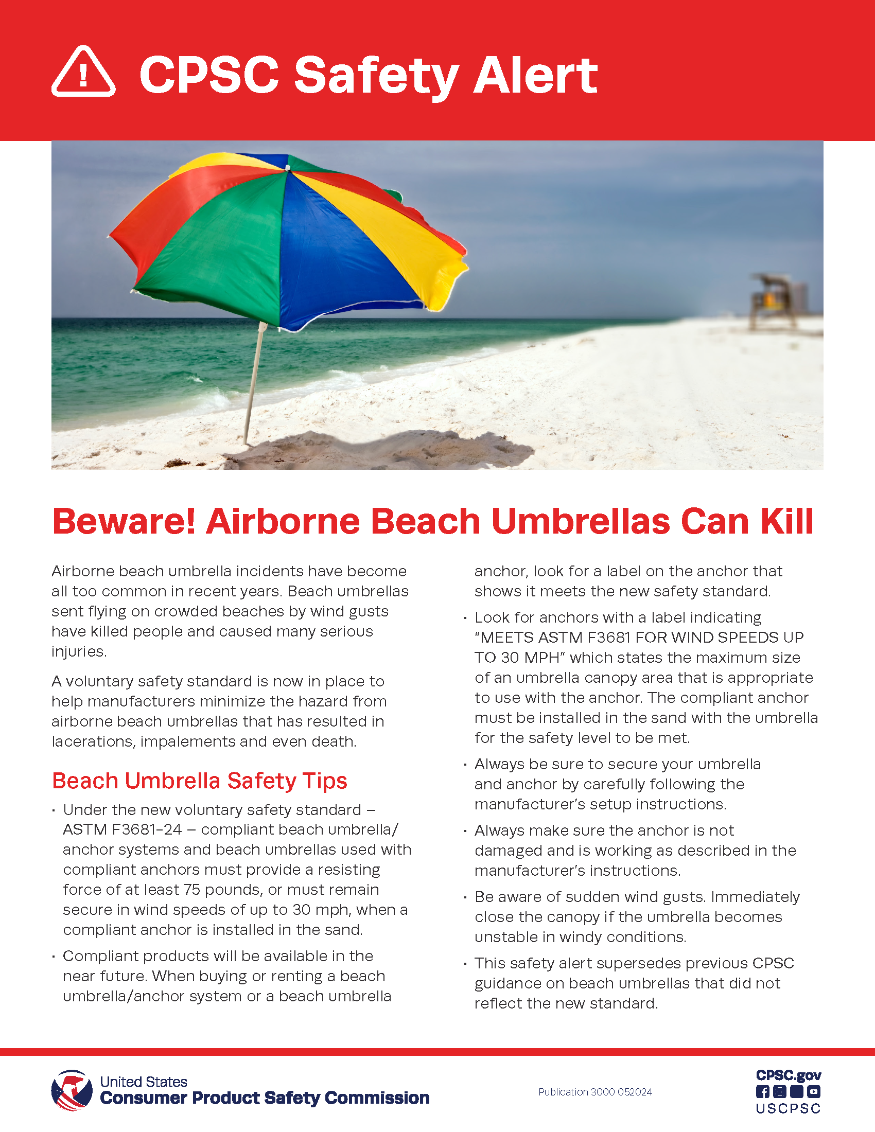 Beware! Airborne Beach Umbrellas Can Kill | CPSC.gov