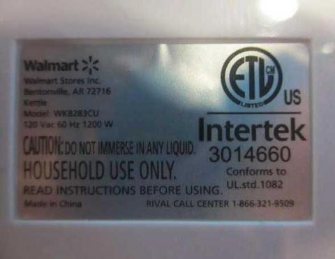 Walmart Recalls Rival Electric Water Kettles | CPSC.gov
